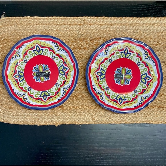 Cynthia Rowley | Dining | New 8 Plates Set Of 2 Melamine Mandela ...